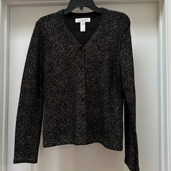 Jones New York | Sweaters | Jones Ny Black Cardigan With Gold Sparkles ...